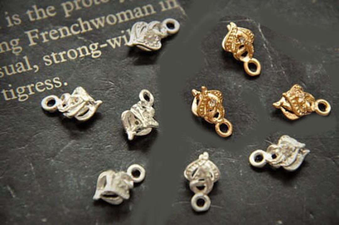 Gold & Silver Filigree Flower Bead Caps With Loop | Brass Metal Bead ...