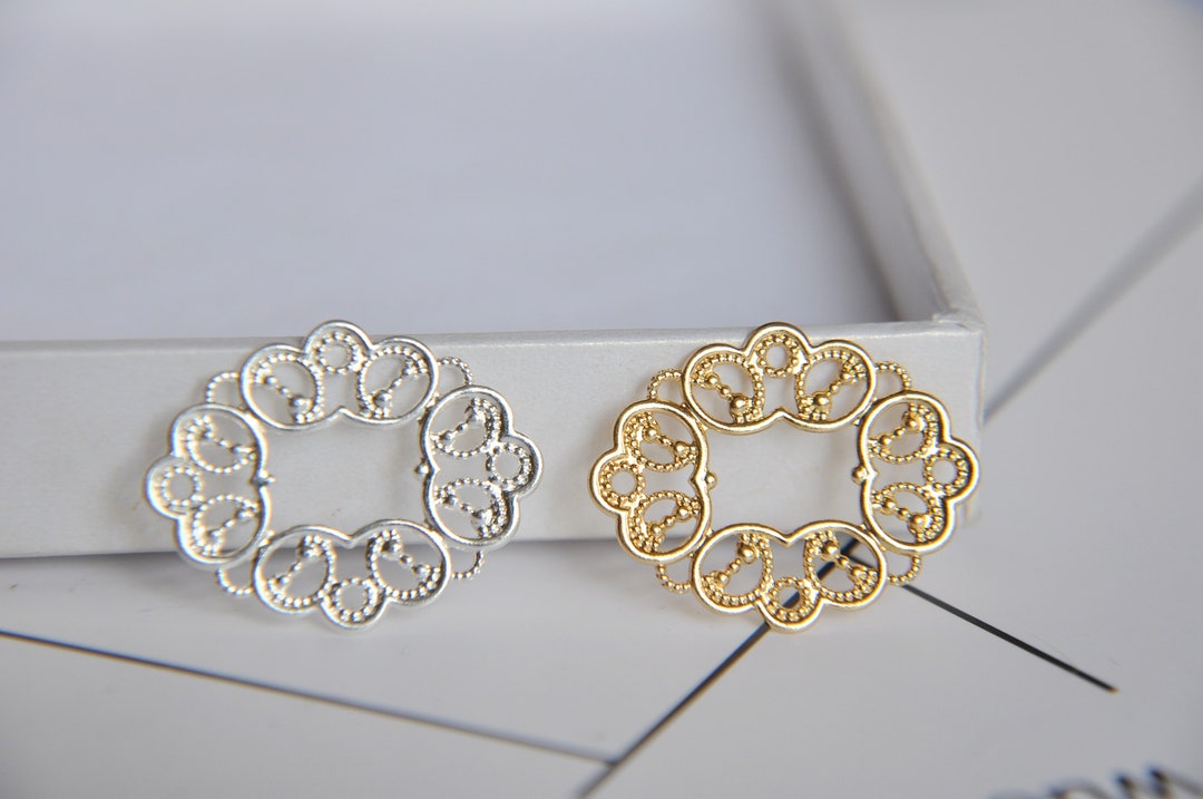 Filigree Jewelry Findings - Gold/bronze Plated Brass Oval Filigree ...