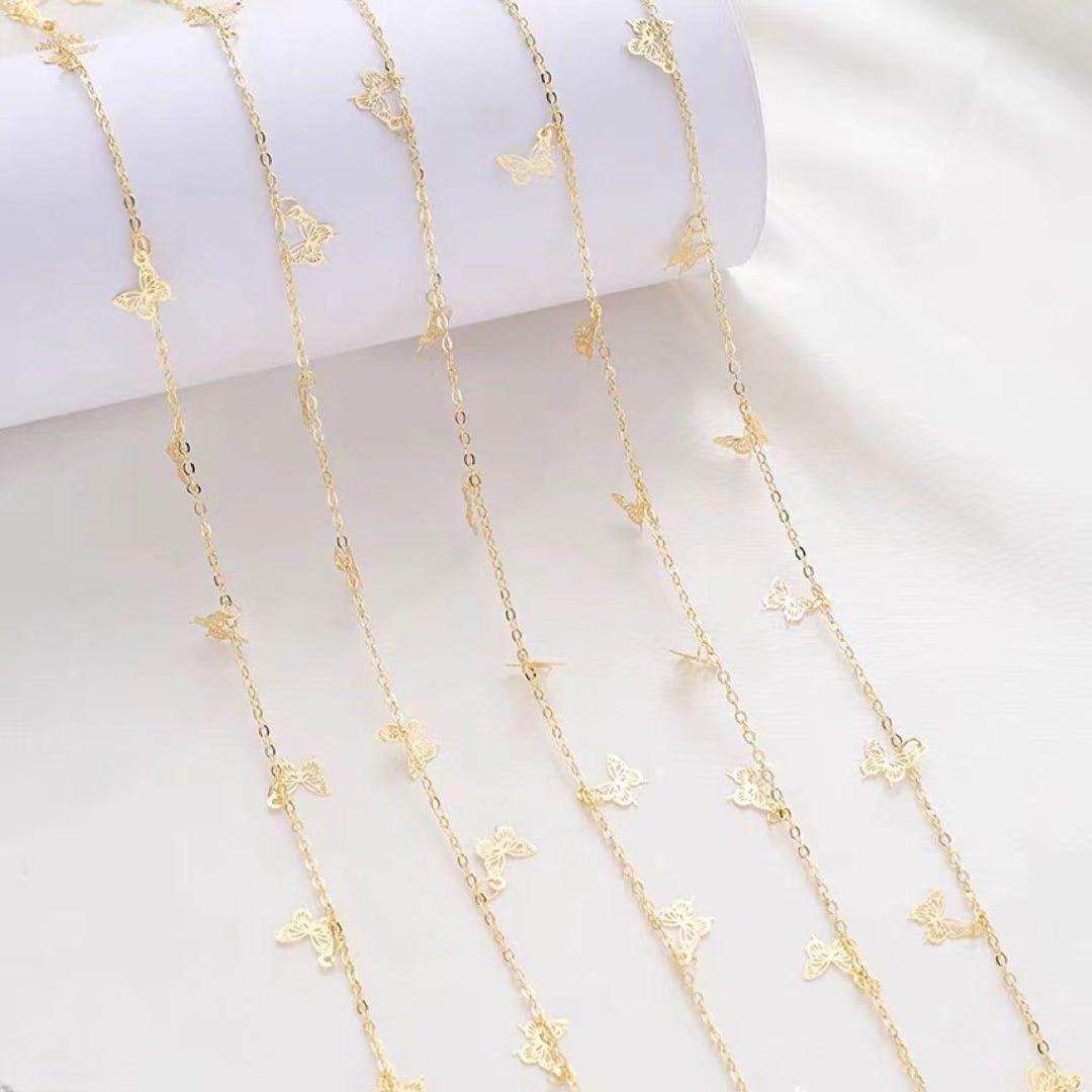 14K Gold Filled Butterfly Chain - DIY Bracelet Necklace Jewelry Making ...