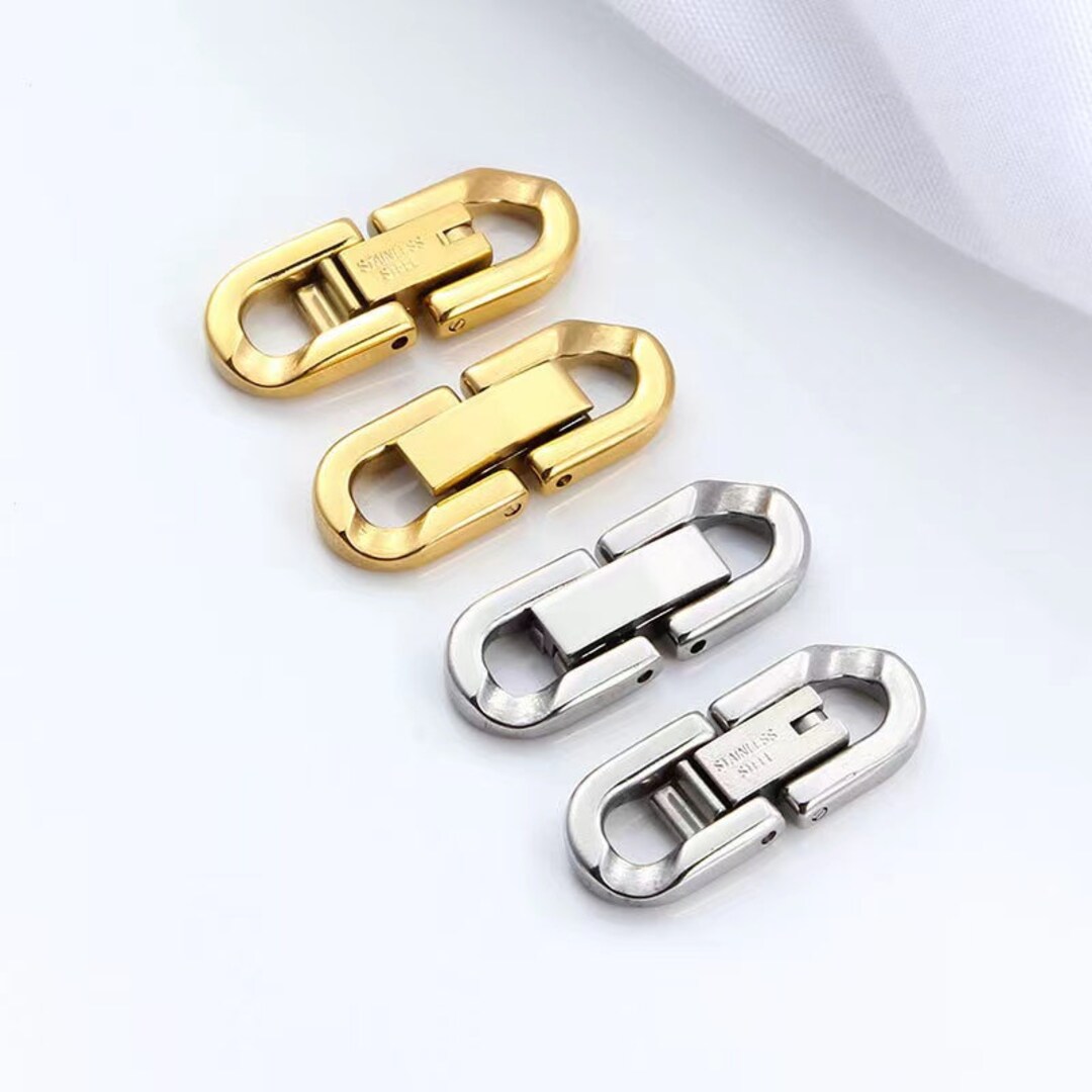 3pcs Gold Fold Over Clasps - Extender Closure With End Caps - Jewelry ...
