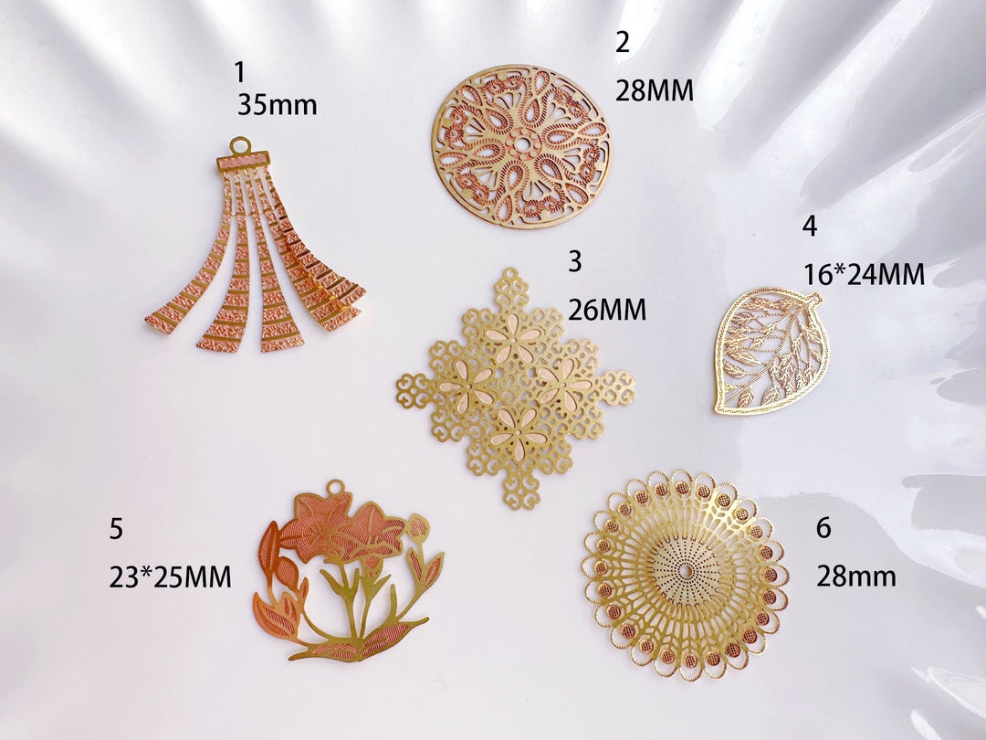 Filigree Jewelry Findings - Brass Filigree Connectors Setting Cab Base ...