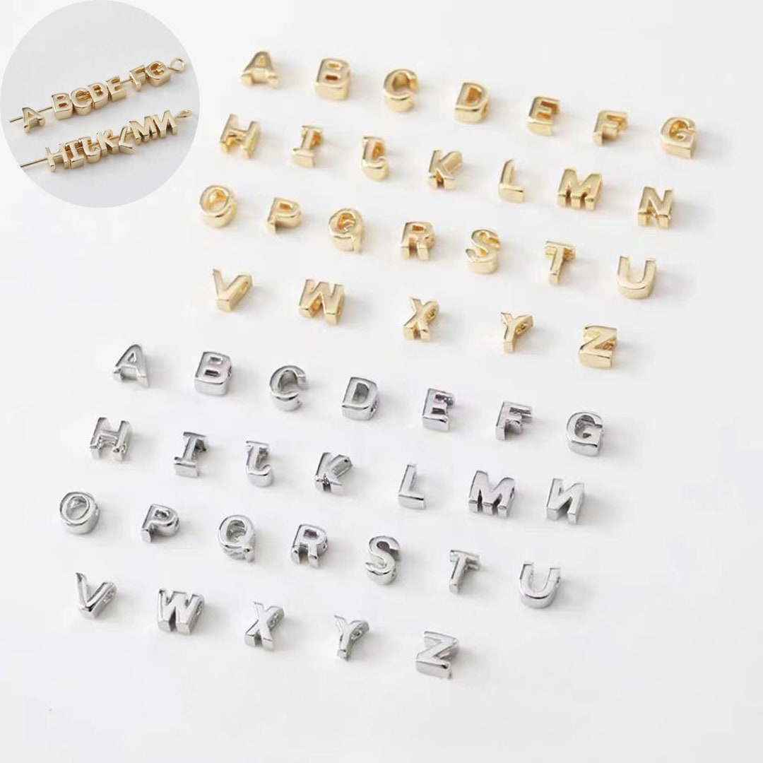 1X Gold Initial Letter Block Charm Connector Blocks Alphabet - Etsy