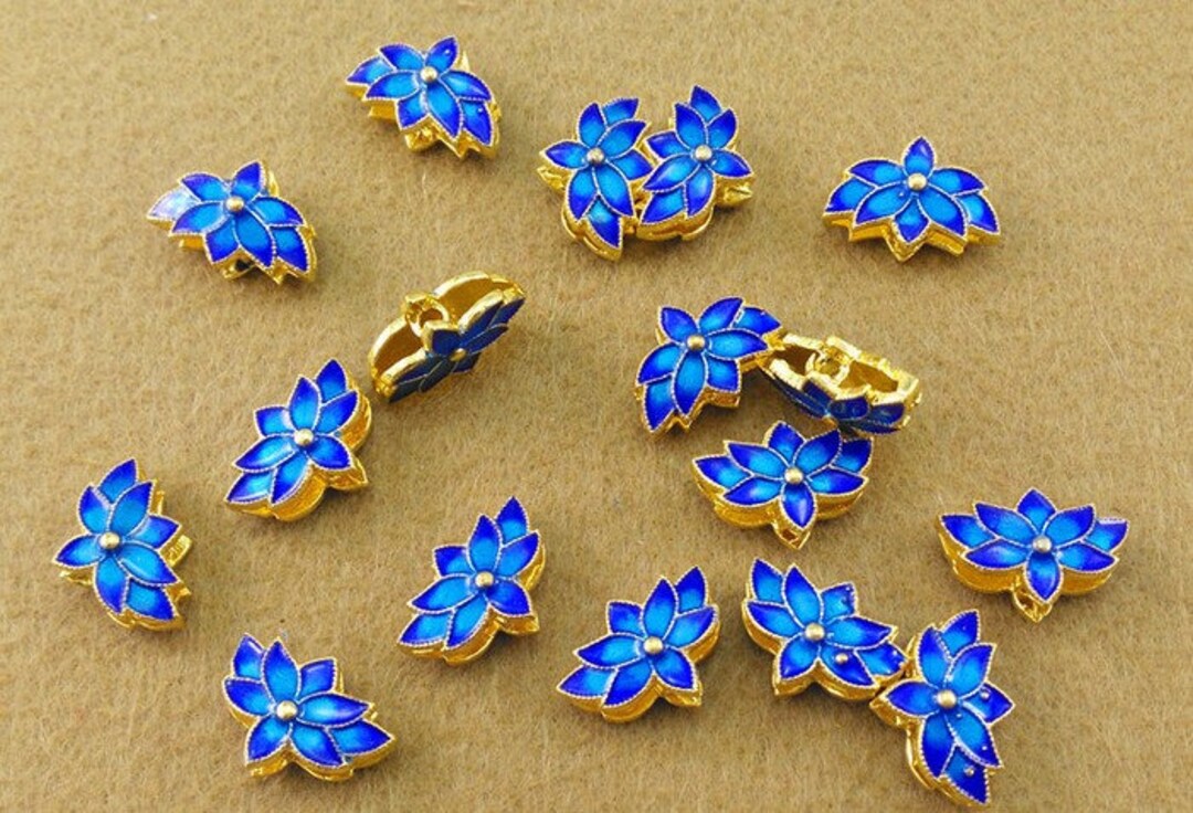Blue Lotus Oil - Lotus Charms - Cloisonne Pendant - Cloisonne Beads ...