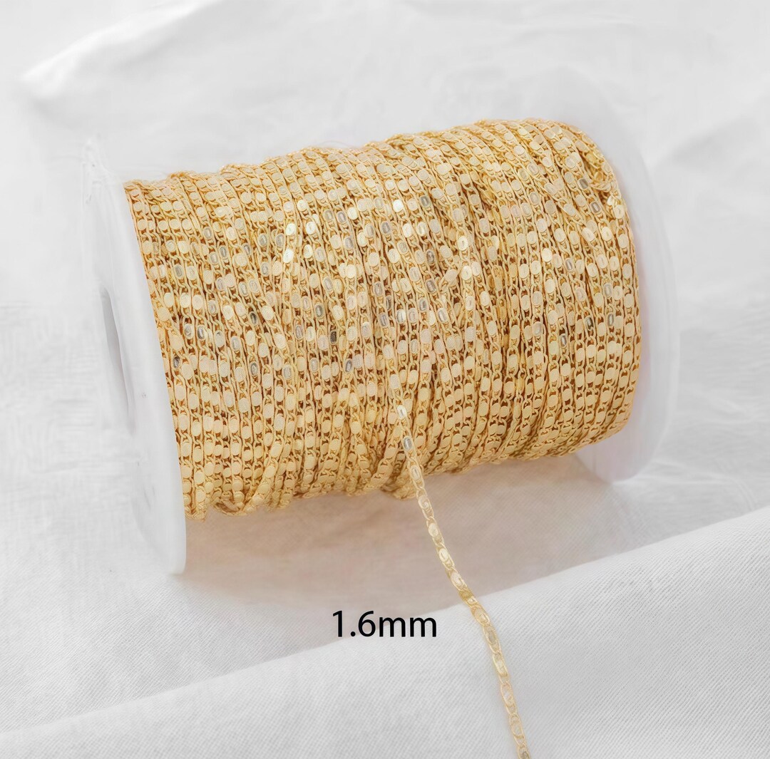Gold Link Paperclip Chain , Cable Link Chain, Layering Chains for ...