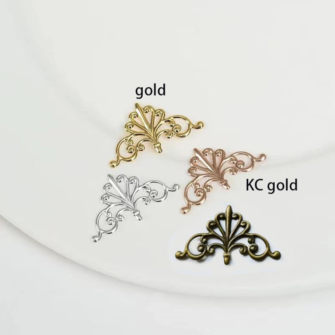 Elegant Triangle Filigree Baroque Lace Connector | Vintage Arrow Ornate ...