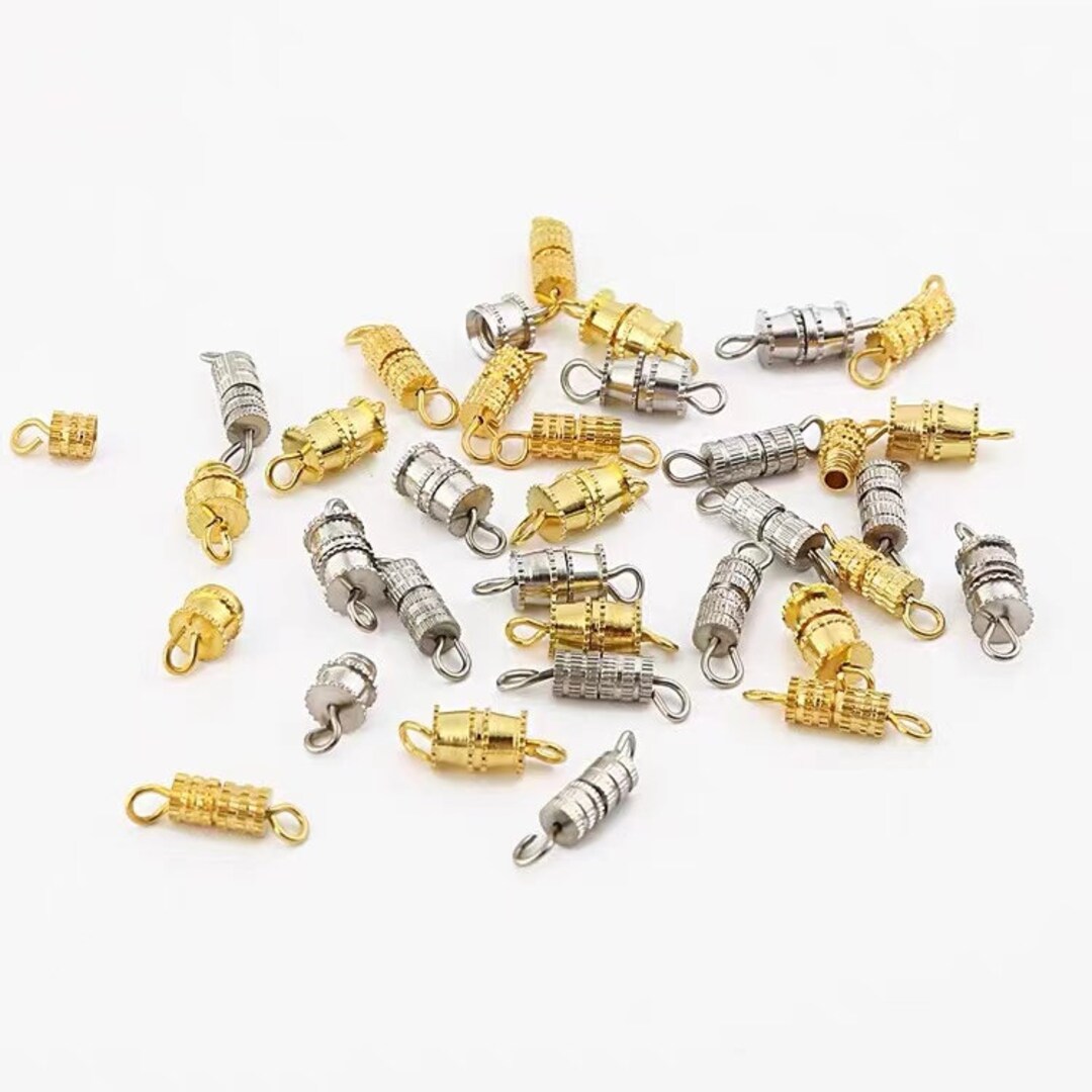 20pcs Gold or Silver Barrel Screw Clasp - Screw-on Closure for DIY ...