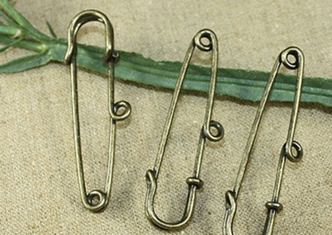 Safety Pin Brooch Vintage Brass Brooch 5pcs Raw Brass - Etsy