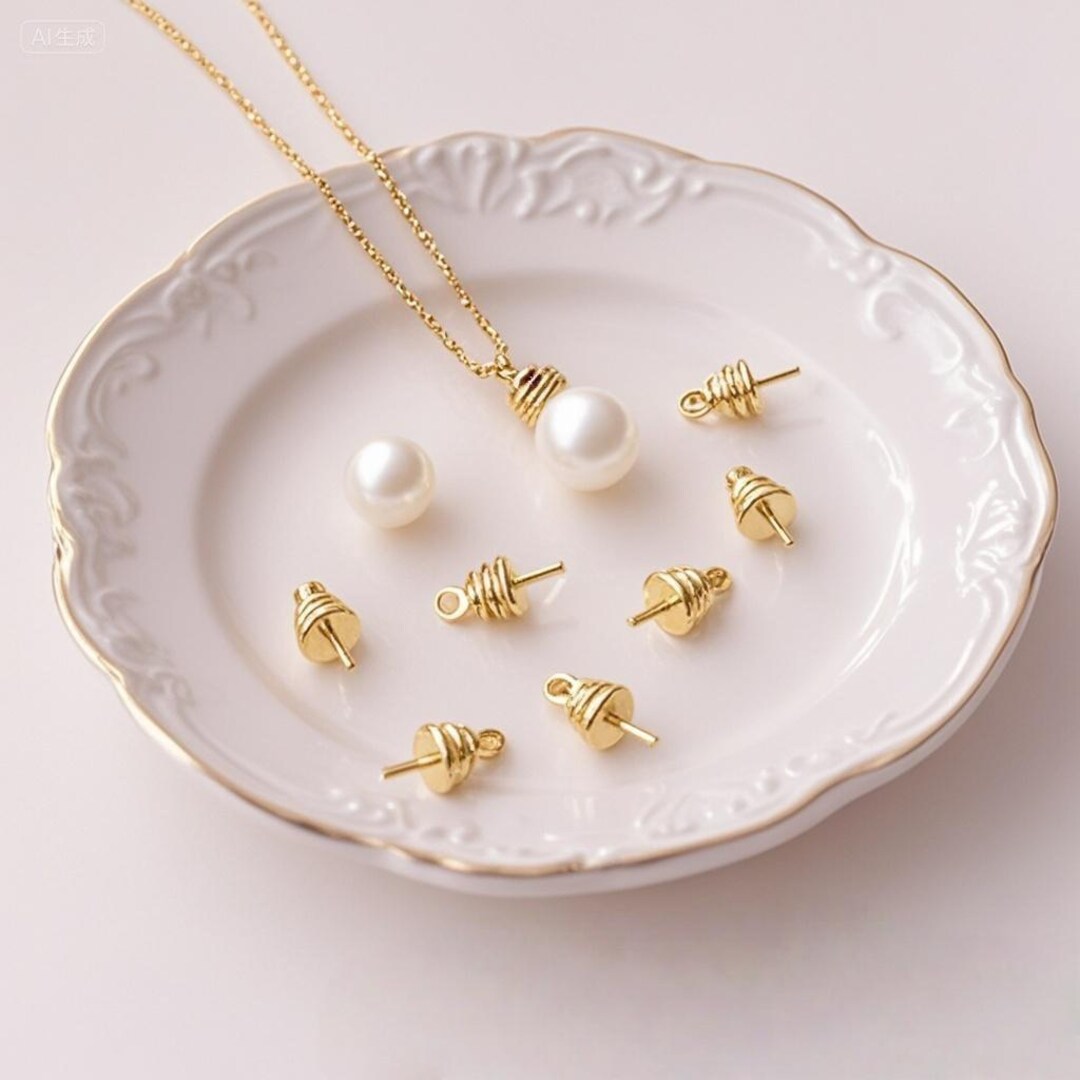 Gold Bead Cap Bail With Loop | Brass Metal Bead Caps for Jewelry Making ...