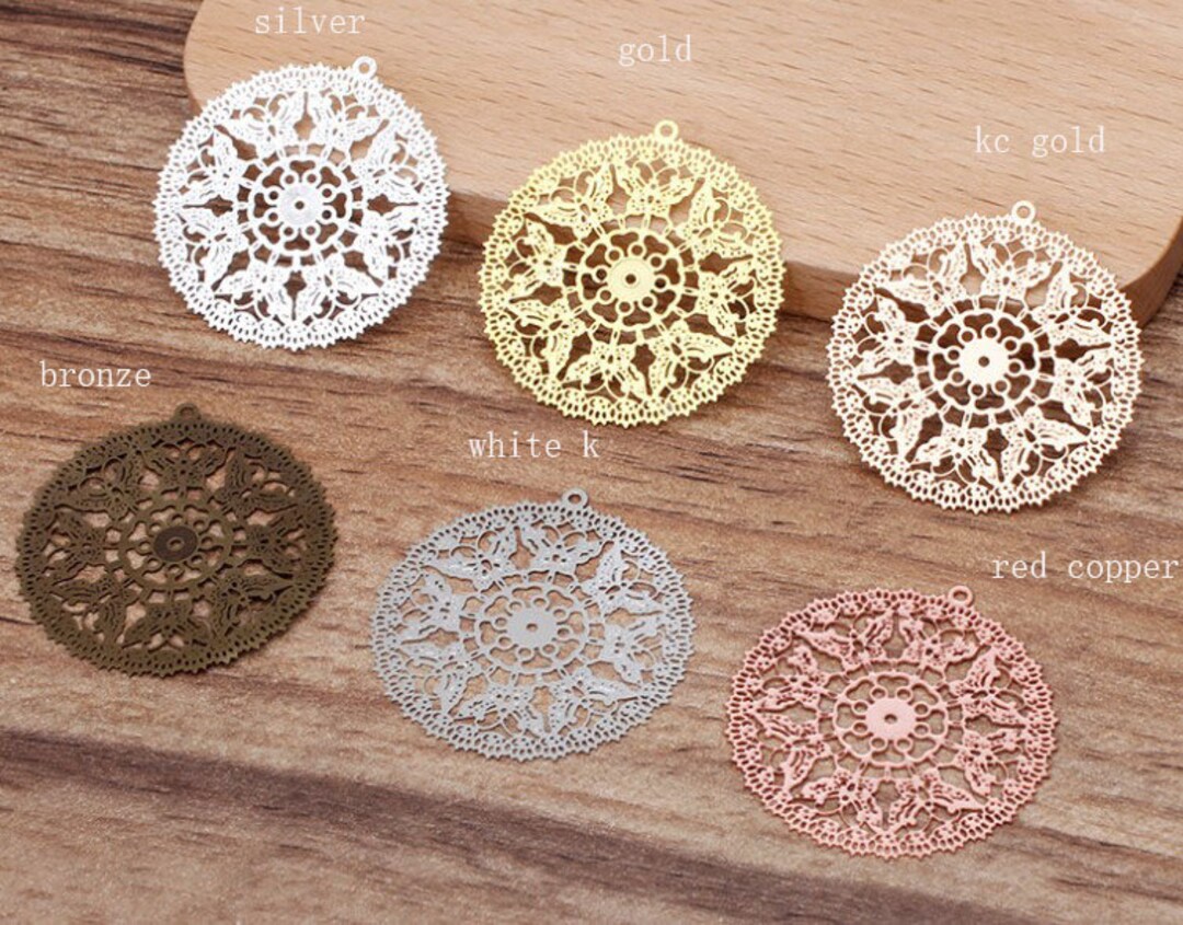 Filigree Jewelry Findings Brass Filigree Connectors Setting Cab Base ...