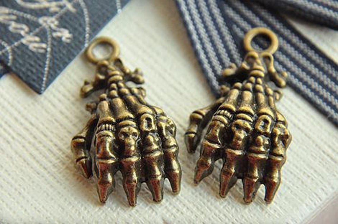 Skeleton Hand Charm-10pcs Alloy Antique Bronze Plating - Etsy