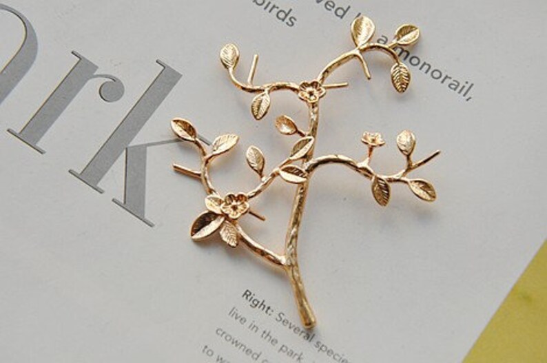 Gold Tree Branch Tree Branch Charm 2pcs Brass Plating Gold - Etsy