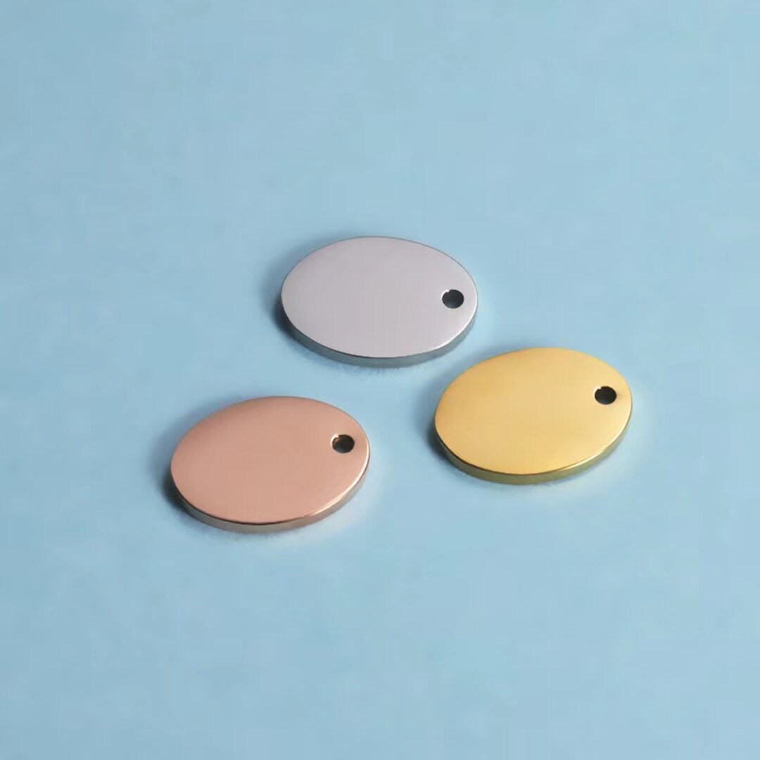 Custom Engraved Logo Tags Pendant With Text - Personalized Round Metal ...