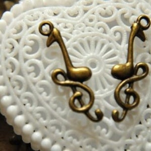 Music Note Charms Music Charms Music Note Earrings Atique Bronze Charm ...
