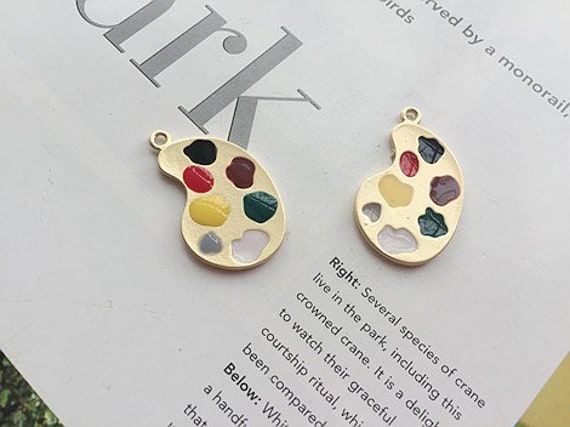 Gold Palette Charm Gold Palette Pendant Color Palette | Etsy
