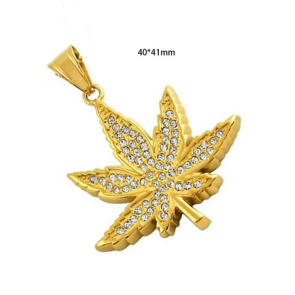 Gold Weed Pendant - Etsy
