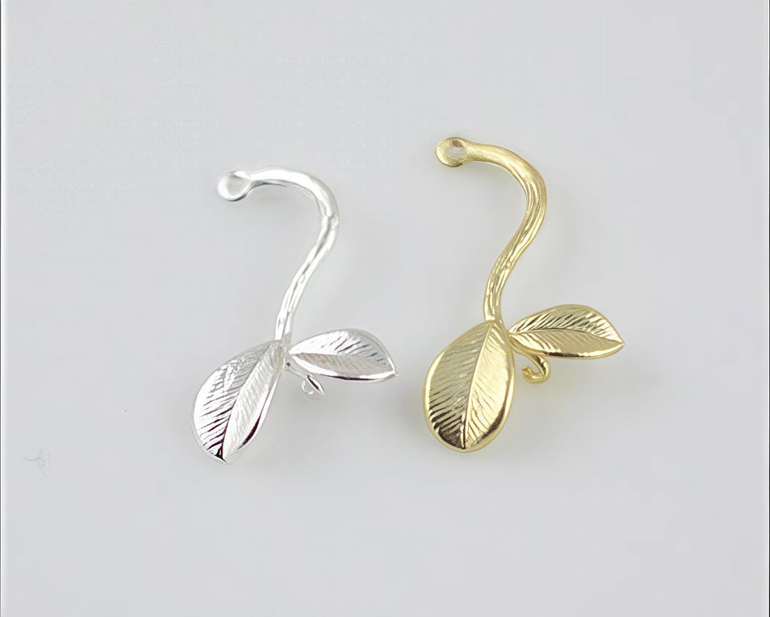 Leaf Vine Charms - Gold & Silver Textured Leaf Findings for DIY ...