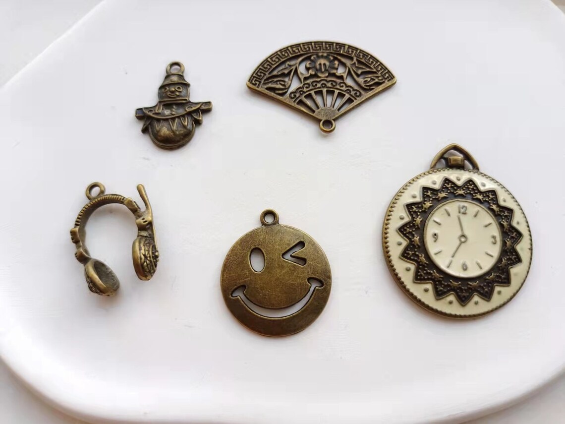 Chinese Fan Charm 10cs Antique Bronze Plating Fan Pendant - Etsy