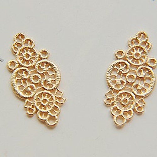 Filigree Findings Filigree Connectors Gold Metal Lace - Etsy