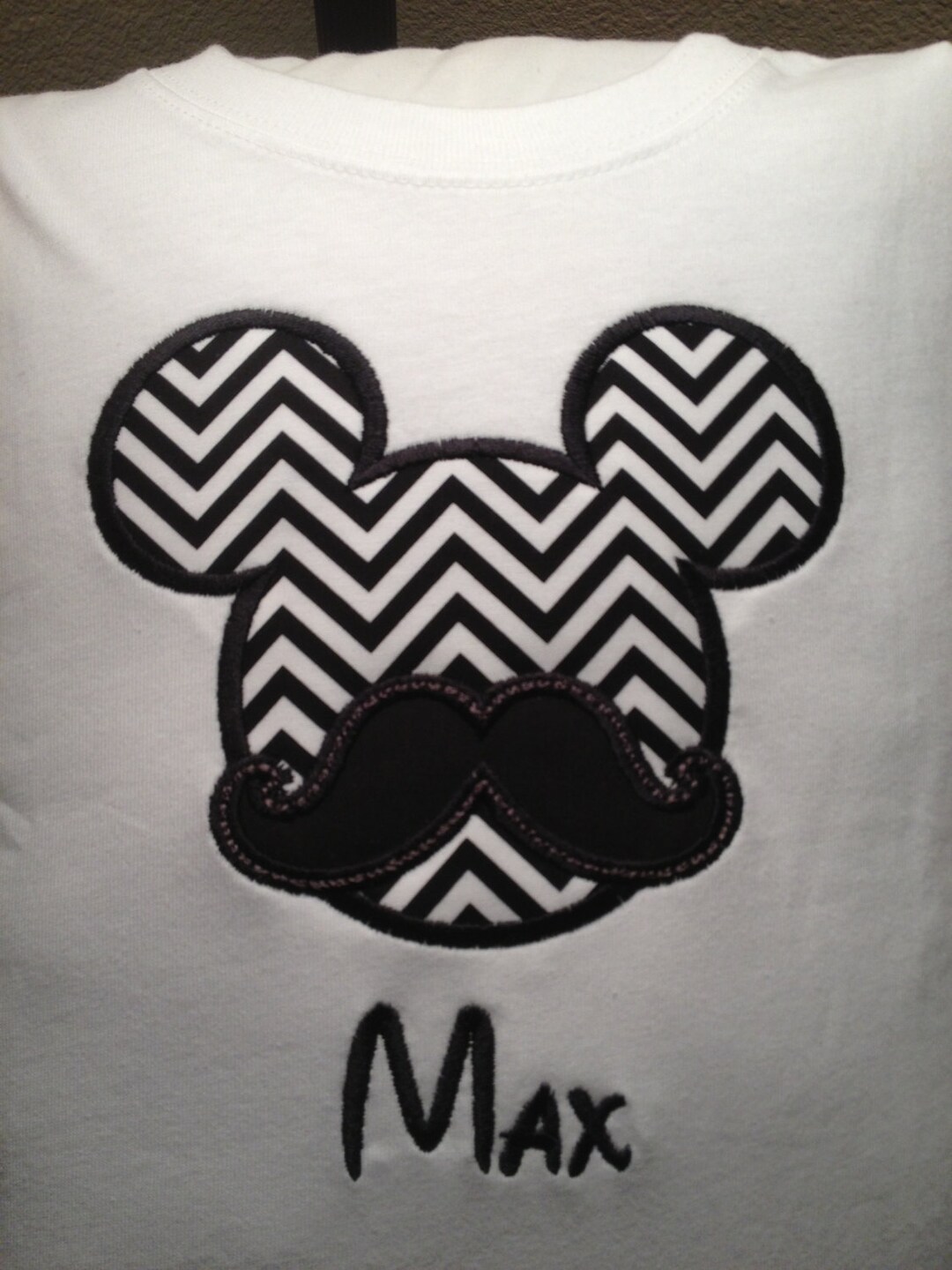 Disney Mustache Mickey Mouse Applique Shirt - Etsy