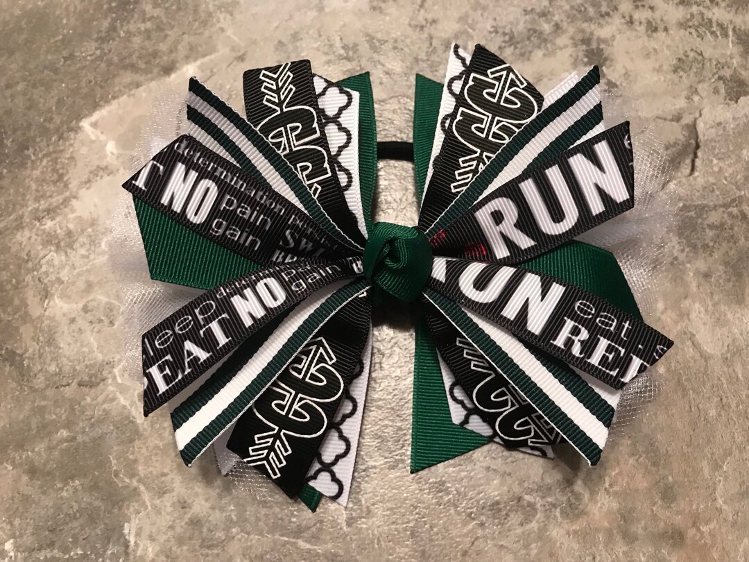 Running Hair Bow - Cross Country Bow - Track Hair Bow- Running Pony Bow ...