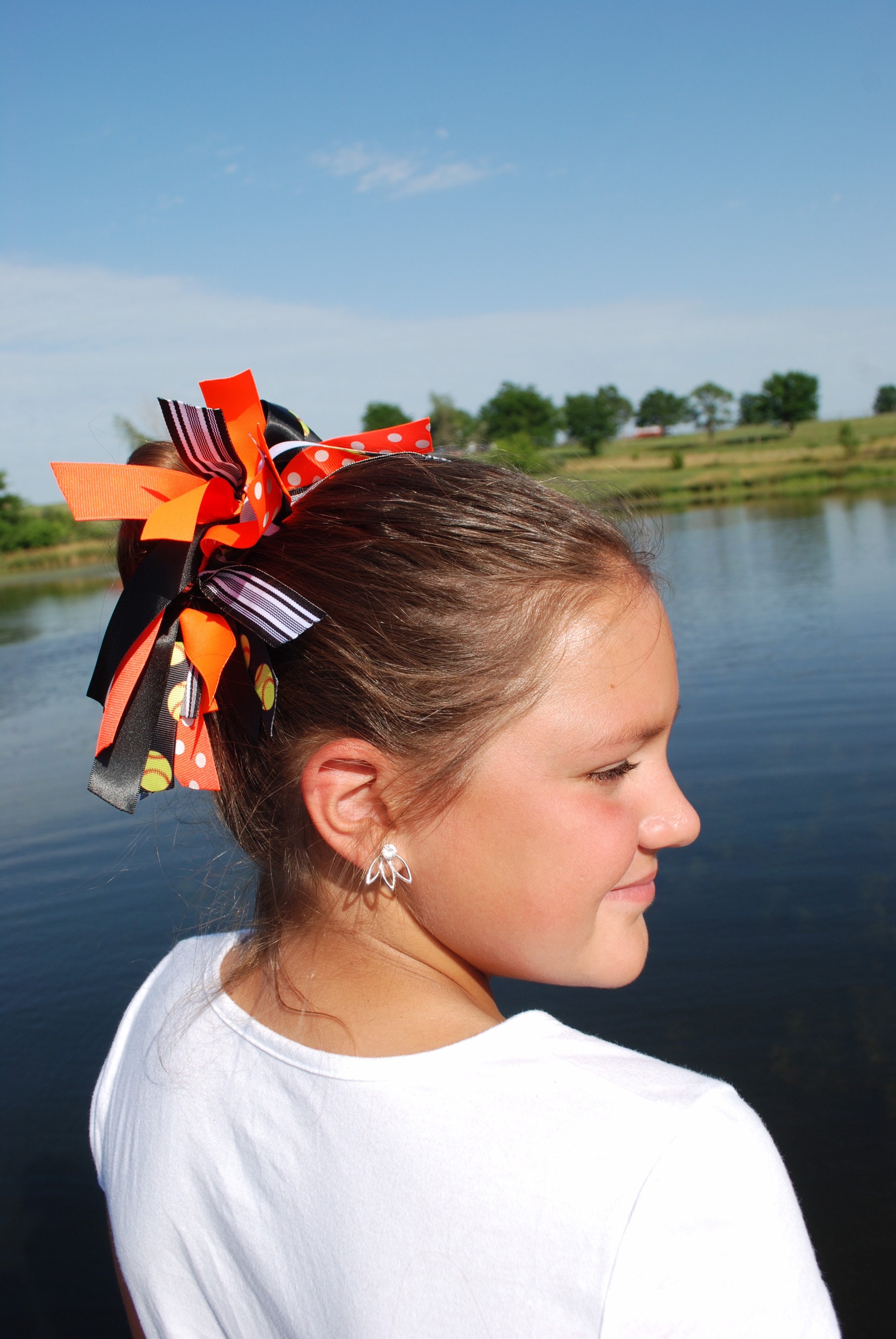 Choose Your Sport and Team Colors Red Navy Softball Bow | Etsy