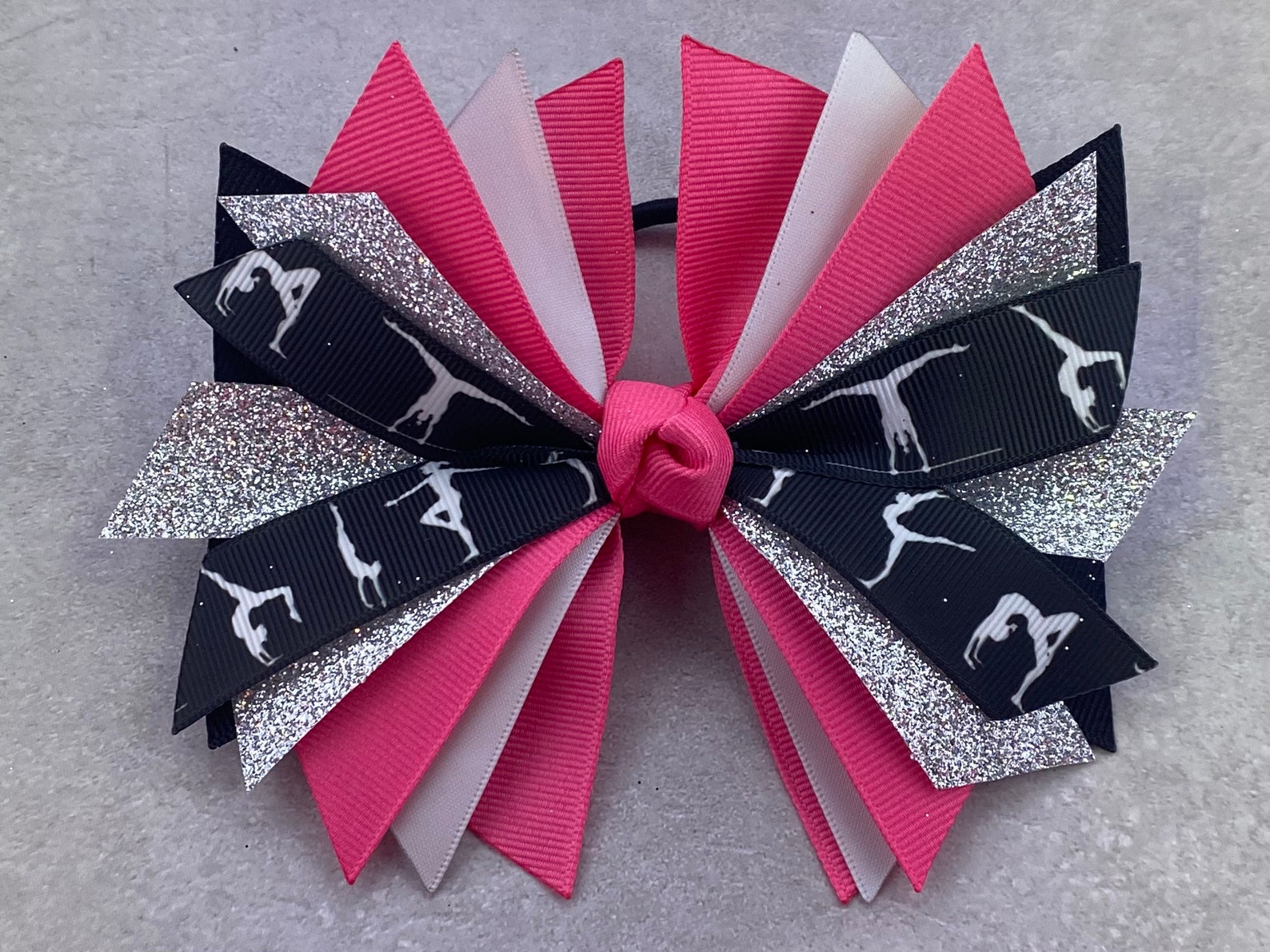 Gymnastics Hair Bow - Gymnast Hair Bow - Pink Gymnastics Bow - Hot Pink ...