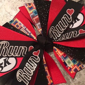 Running Hair Bow - Cross Country Bow - Girl Run Hair Bow - 5K Hair Bow ...