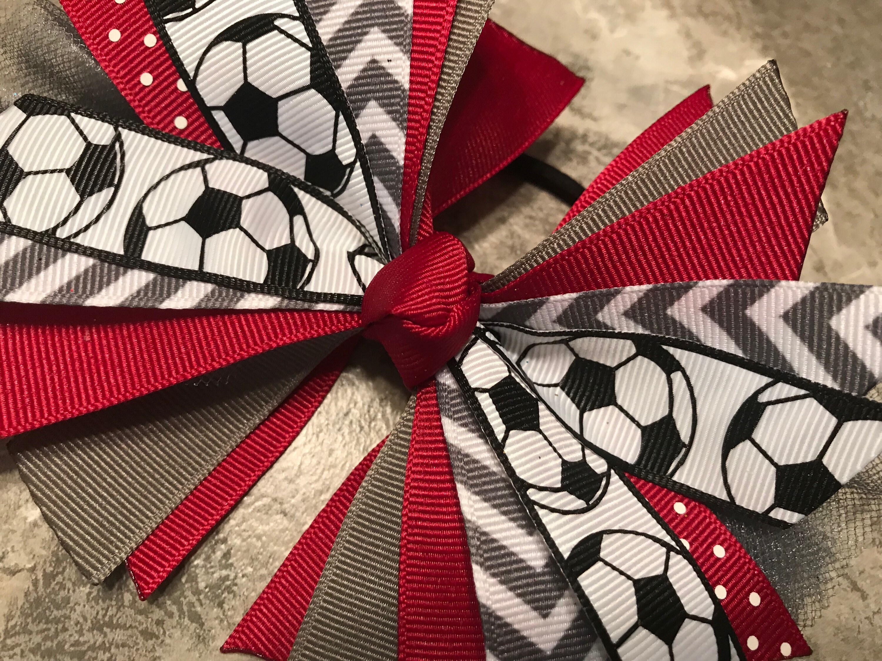 Soccer Bow Soccer Ponytail Crimson Soccer Bow Soccer | Etsy