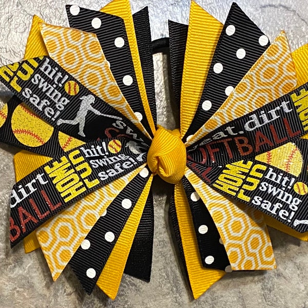 Softball Hair Bows - Etsy
