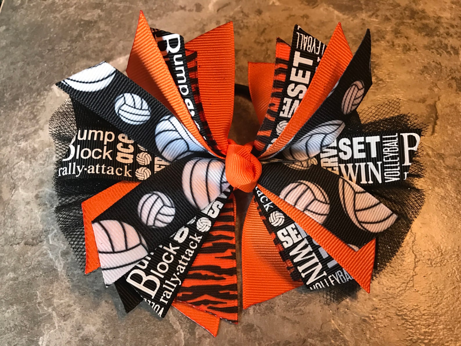 Volleyball Bow Volleyball Hair Bow Volleyball Ponytail Bow - Etsy