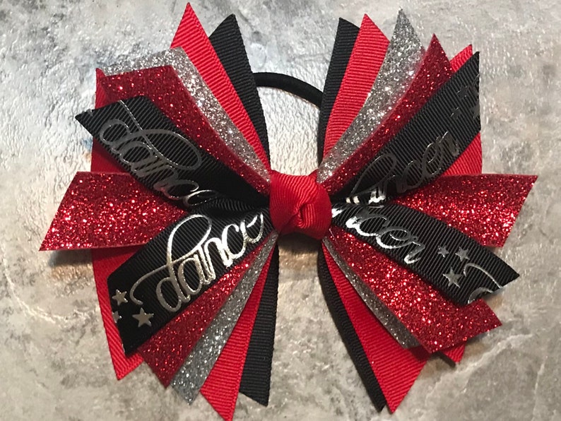 Red Dance Bow Dance Pony Tie Dancer bow Dance Ribbon Dance | Etsy