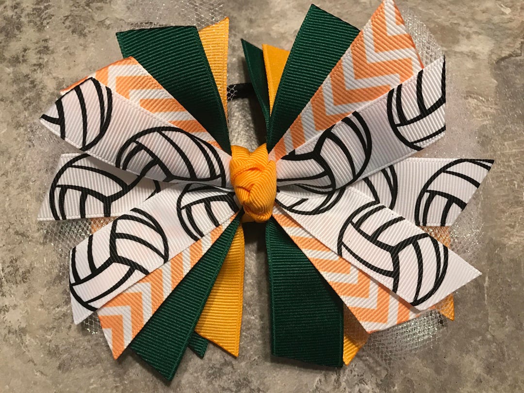 Volleyball Bow - Hunter Volleyball Bow - Volleyball Ponytail Bow ...