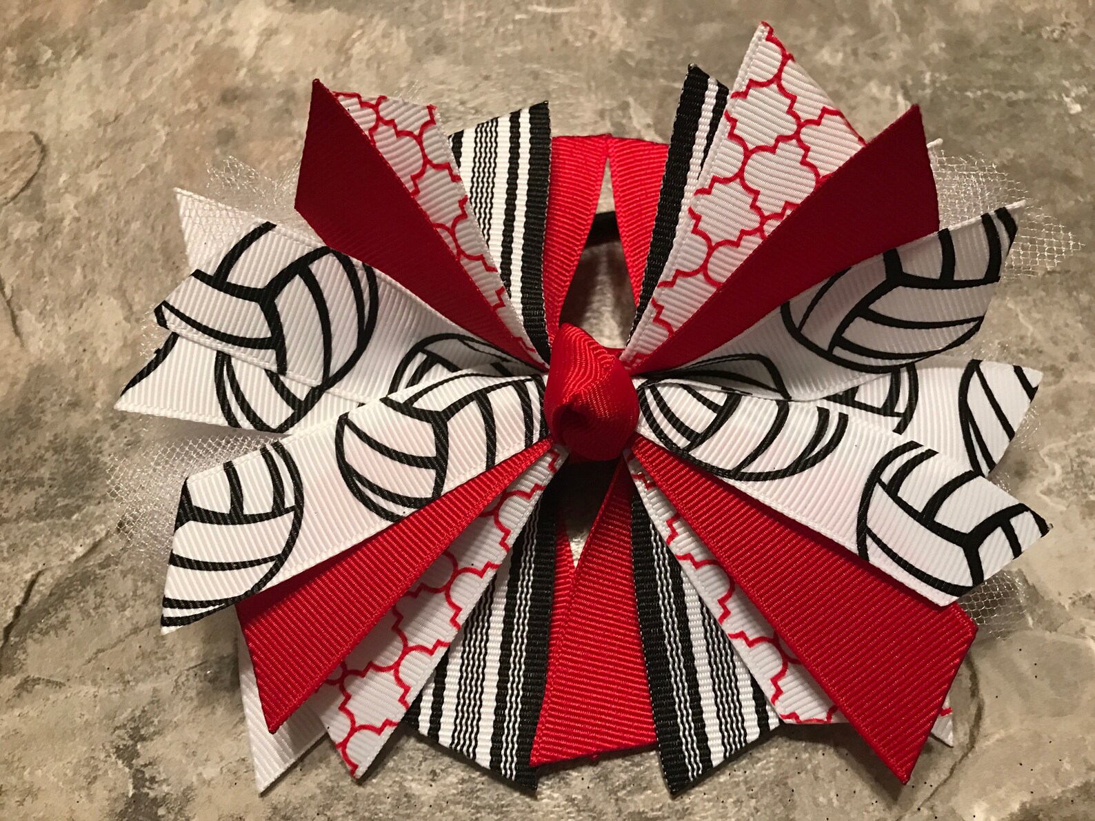 Volleyball Bow Volleyball Hair Bow Volleyball Ponytail Bow - Etsy