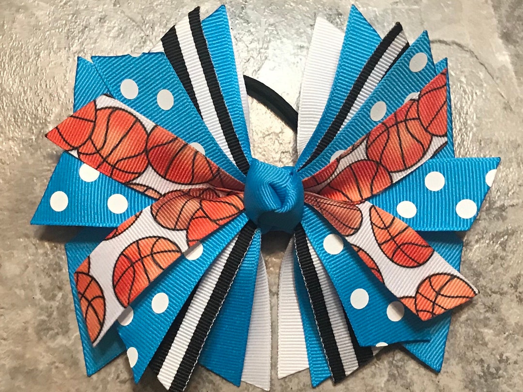 Basketball Hair Bow, Basketball Bow, Basketball Pony Tie, Basketball ...