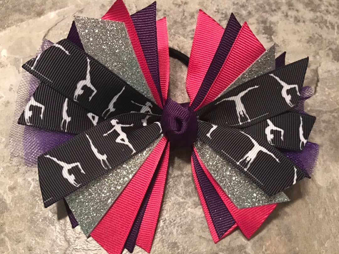 Gymnastics Bow - Gymnastics Hair Bow - Tumbling Hair Bow - Gymnastics ...