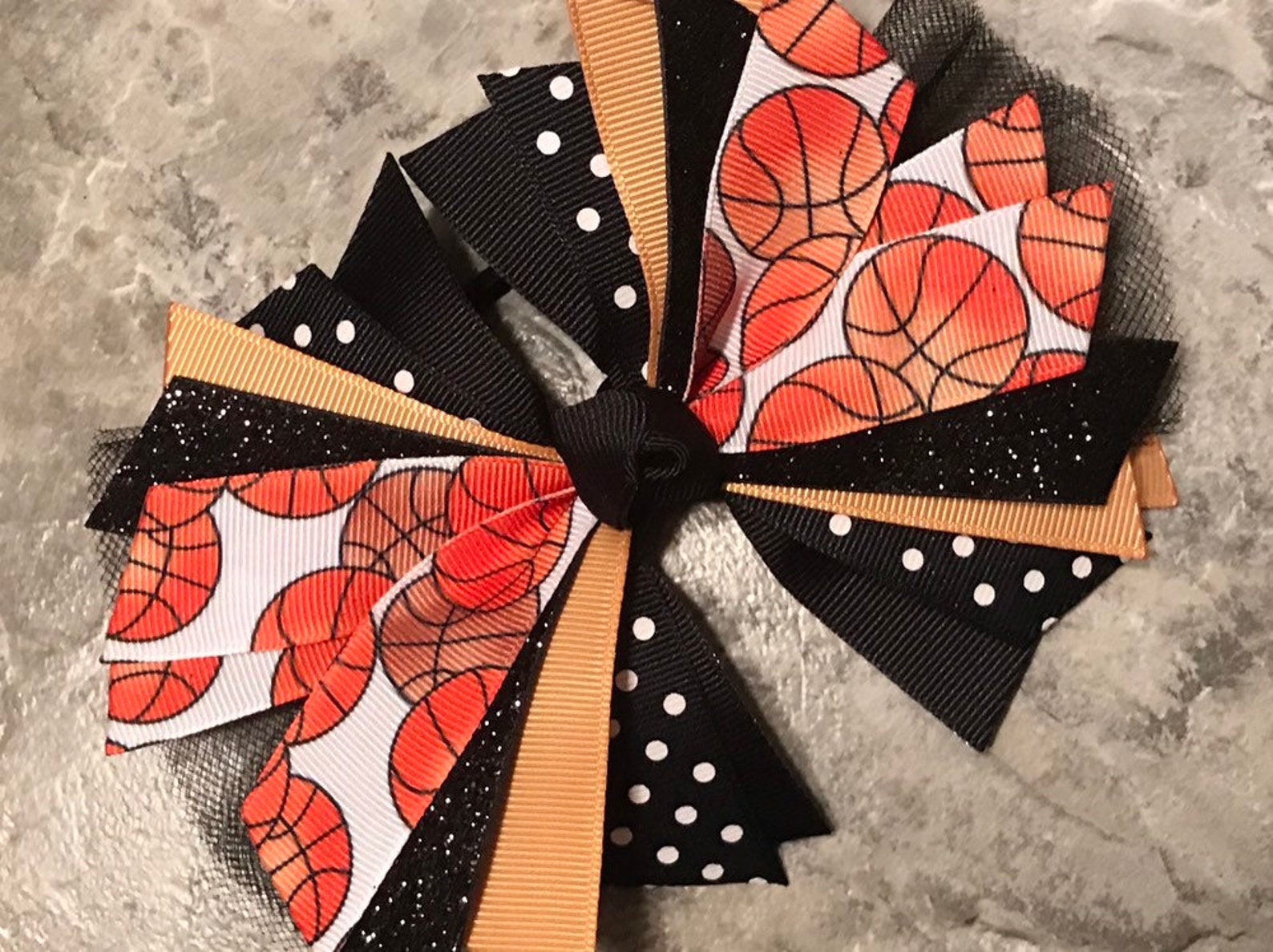 Black and Gold Basketball Hair Bow Basketball Bow - Etsy