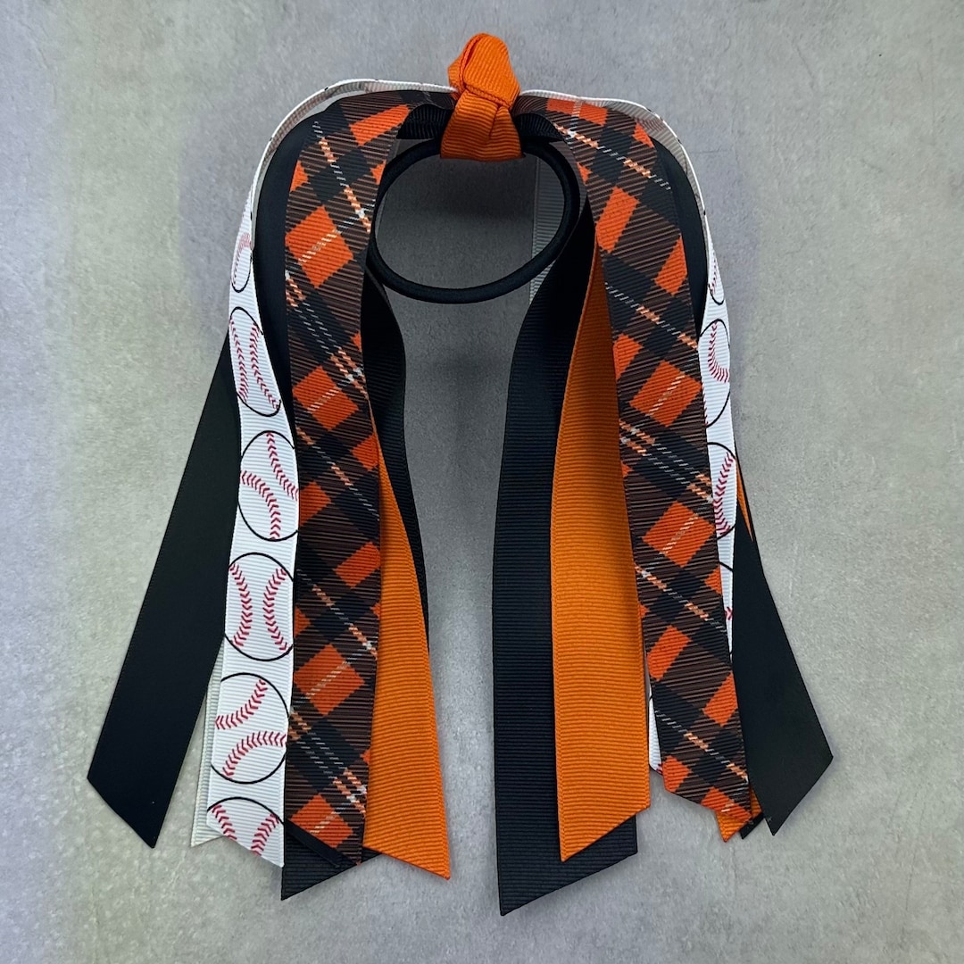 Choose Your Sport & Colors - Black and Orange Hair Streamer, Softball ...