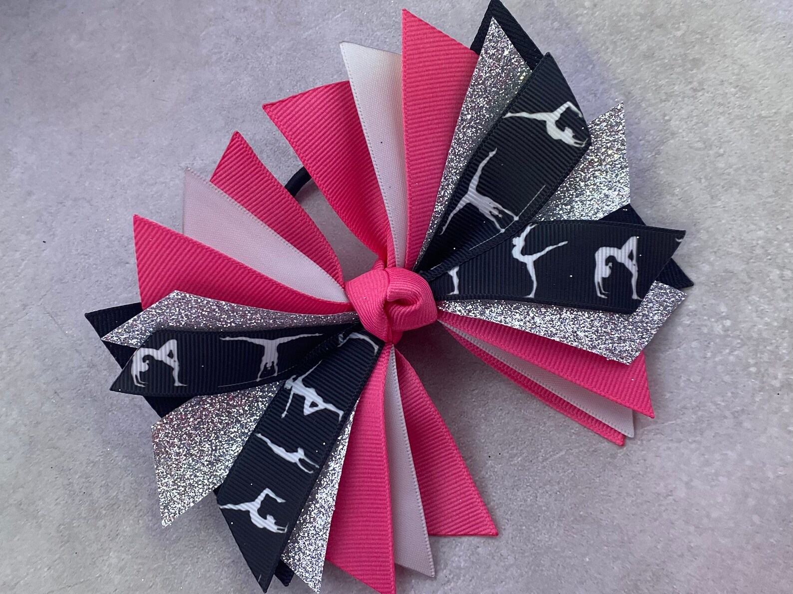 Gymnastics Hair Bow - Gymnast Hair Bow - Pink Gymnastics Bow - Hot Pink ...