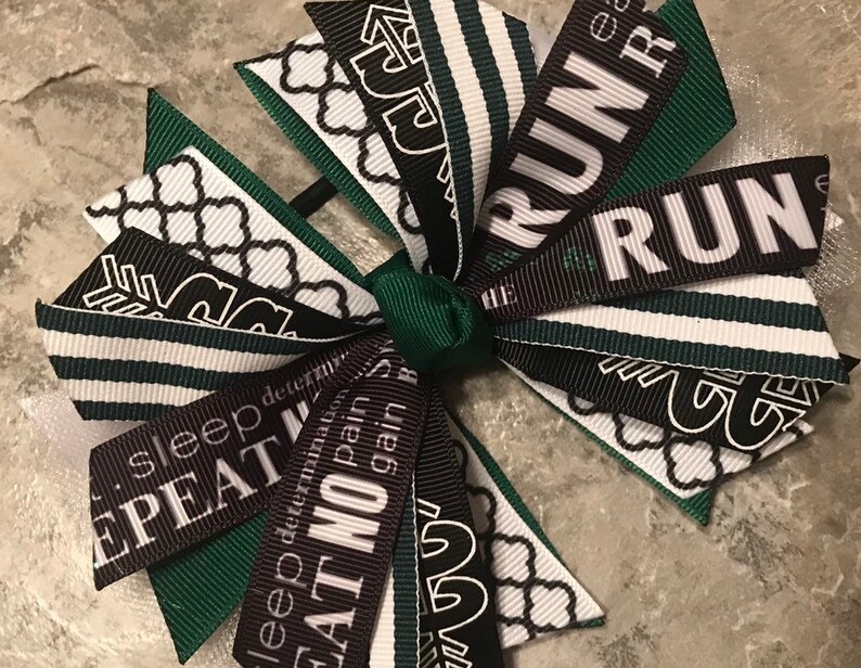 Running Hair Bow - Cross Country Bow - Track Hair Bow- Running Pony Bow ...