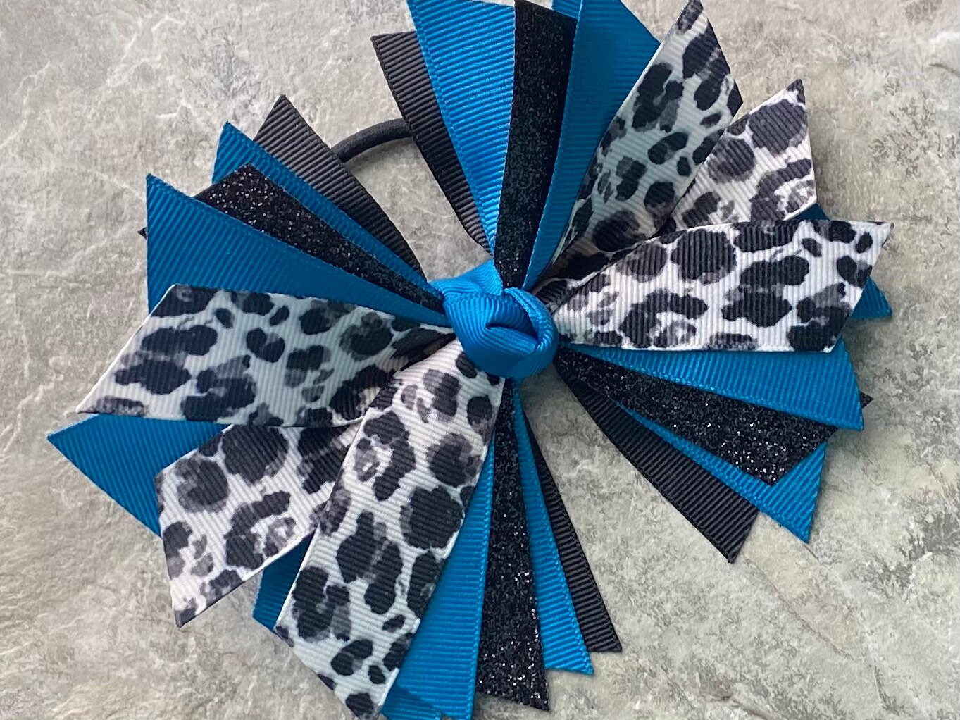 Choose Your Color Snow Leopard Hair Bow, Wildcat Ponytail Ribbon ...