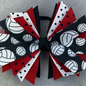 Volleyball Hair Bow, Volleyball Bow, Volleyball Ponytail Bow ...