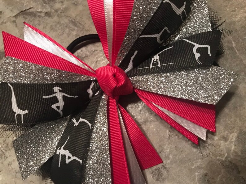 Gymnastics Hair Bow - Gymnast Hair Bow - Pink Gymnastics Bow - Hot Pink ...