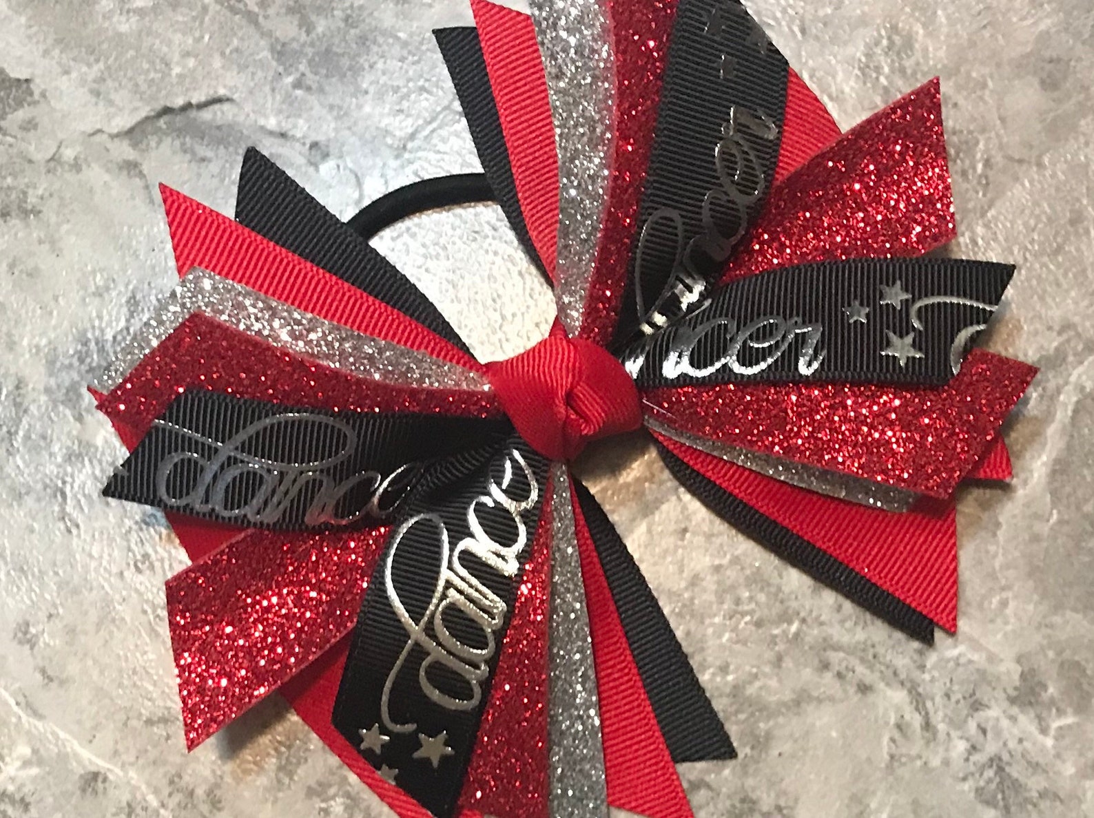 Red Dance Bow, Dance Pony Tie, Dancer Bow, Dance Ribbon, Dance Hair Tie ...