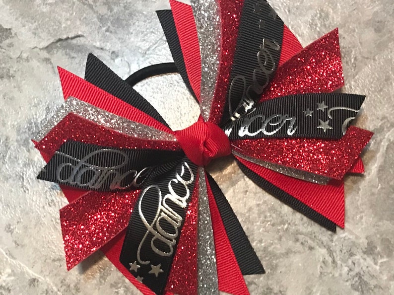 Red Dance Bow Dance Pony Tie Dancer bow Dance Ribbon Dance | Etsy