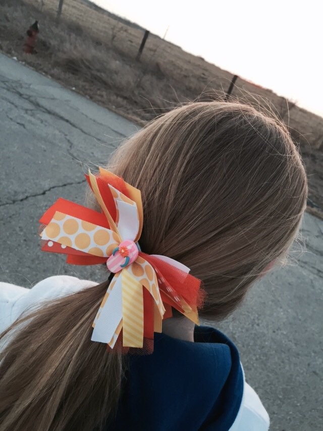 Running hair bow cross country bow run ponytail 13.1 | Etsy