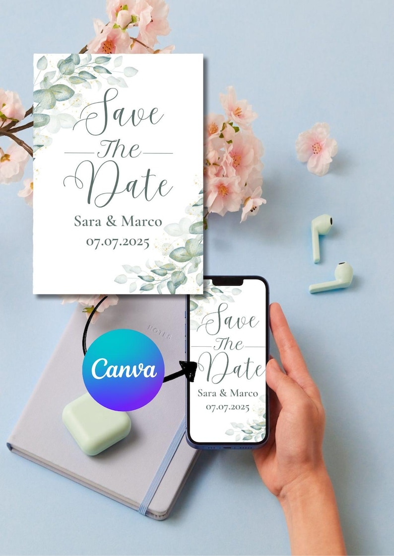 Elegant Save the Date | Wedding Invitation | Digital Invitation | PDF ...