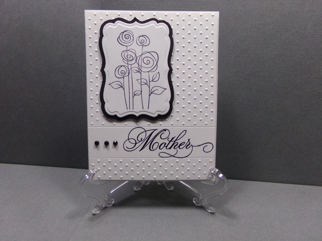 Mothers Day Black & White Card - Etsy