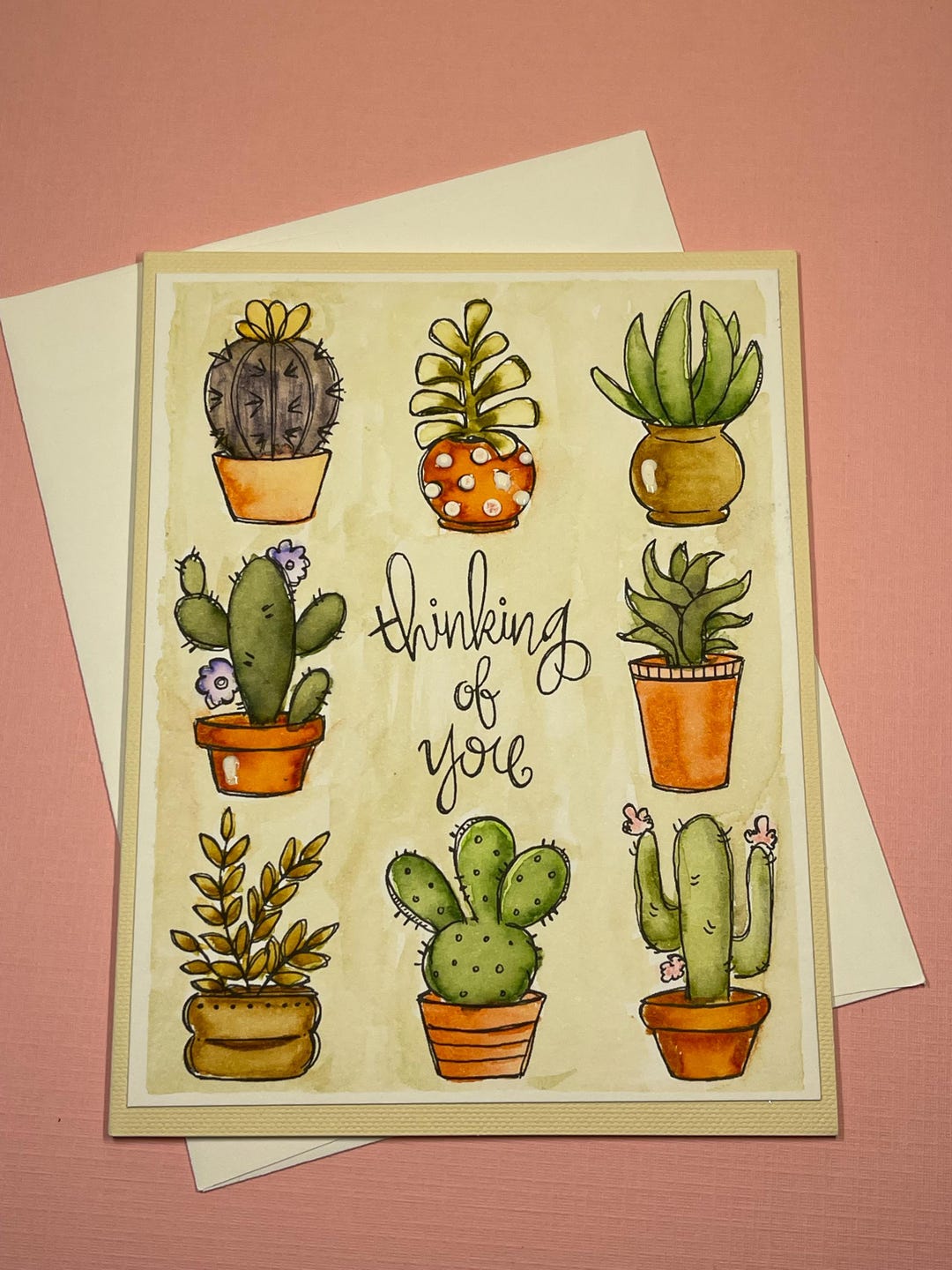 Watercolor Plants Birthday Card - Etsy