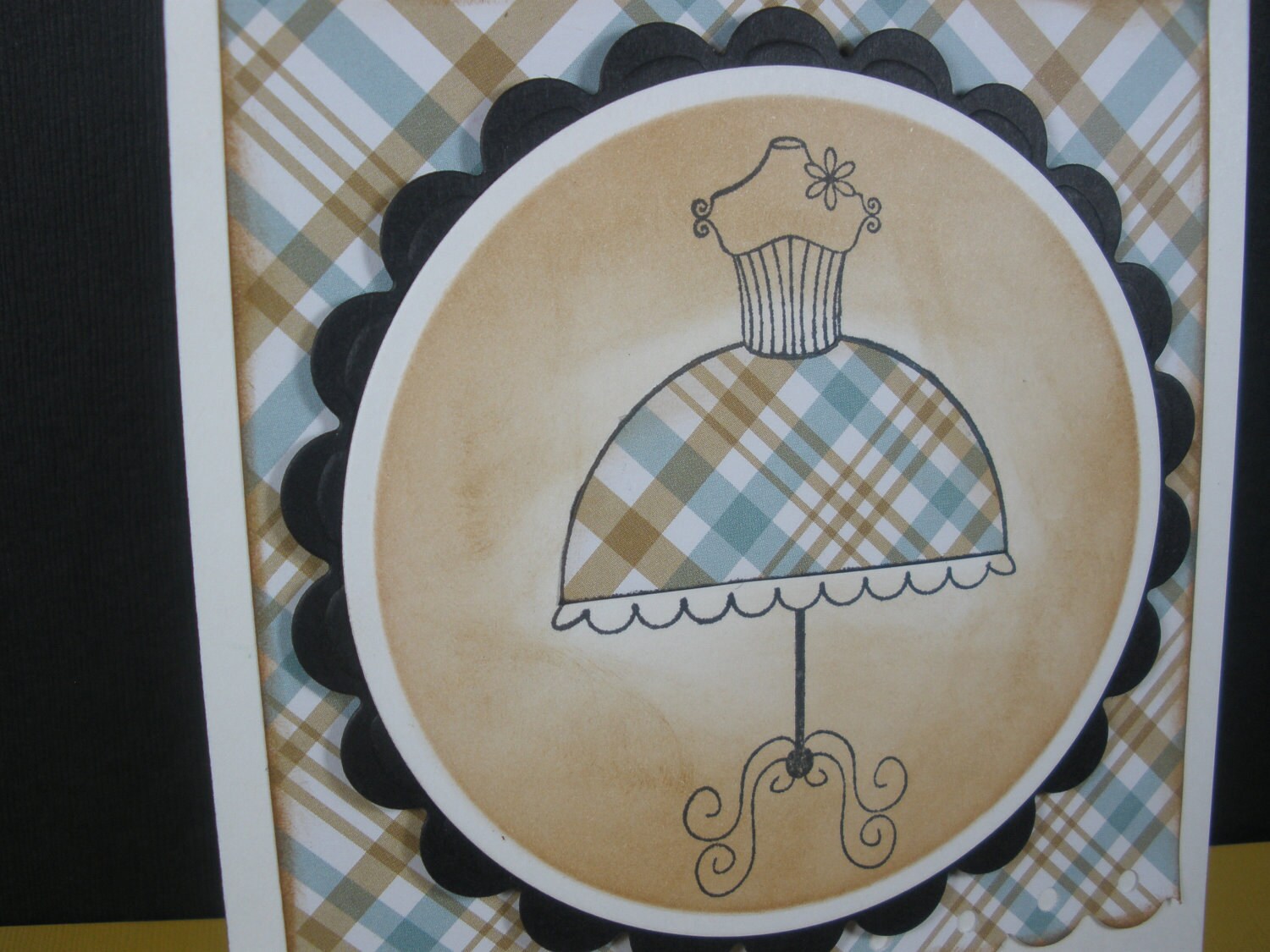 Celebrate in Style Plaid Dress Card - Etsy