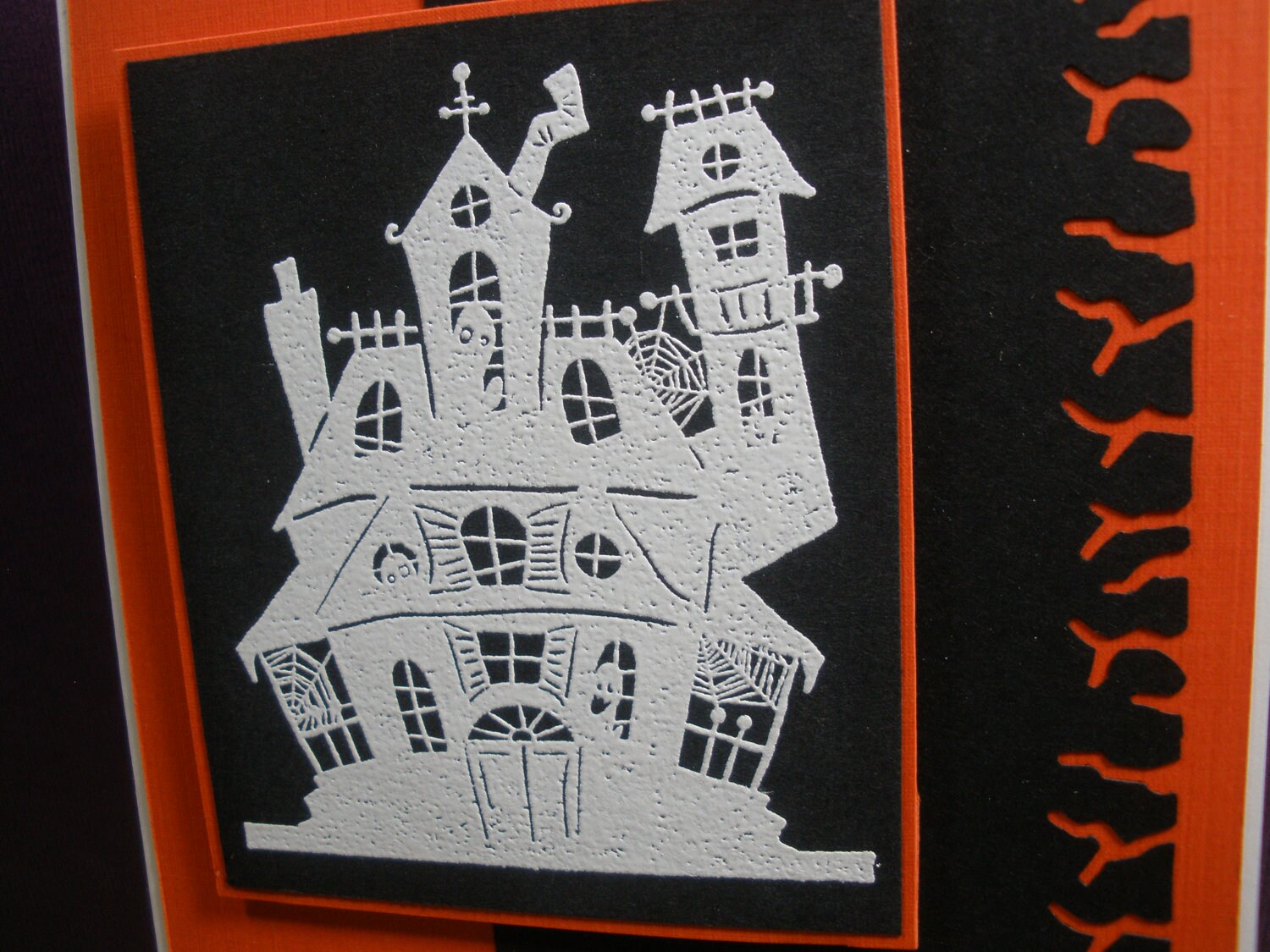 Halloween Haunted House Card - Etsy